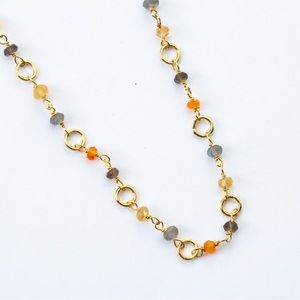 Technibond | Jewelry | Dainty Feminine Multicolor Stone Beaded Necklace ...
